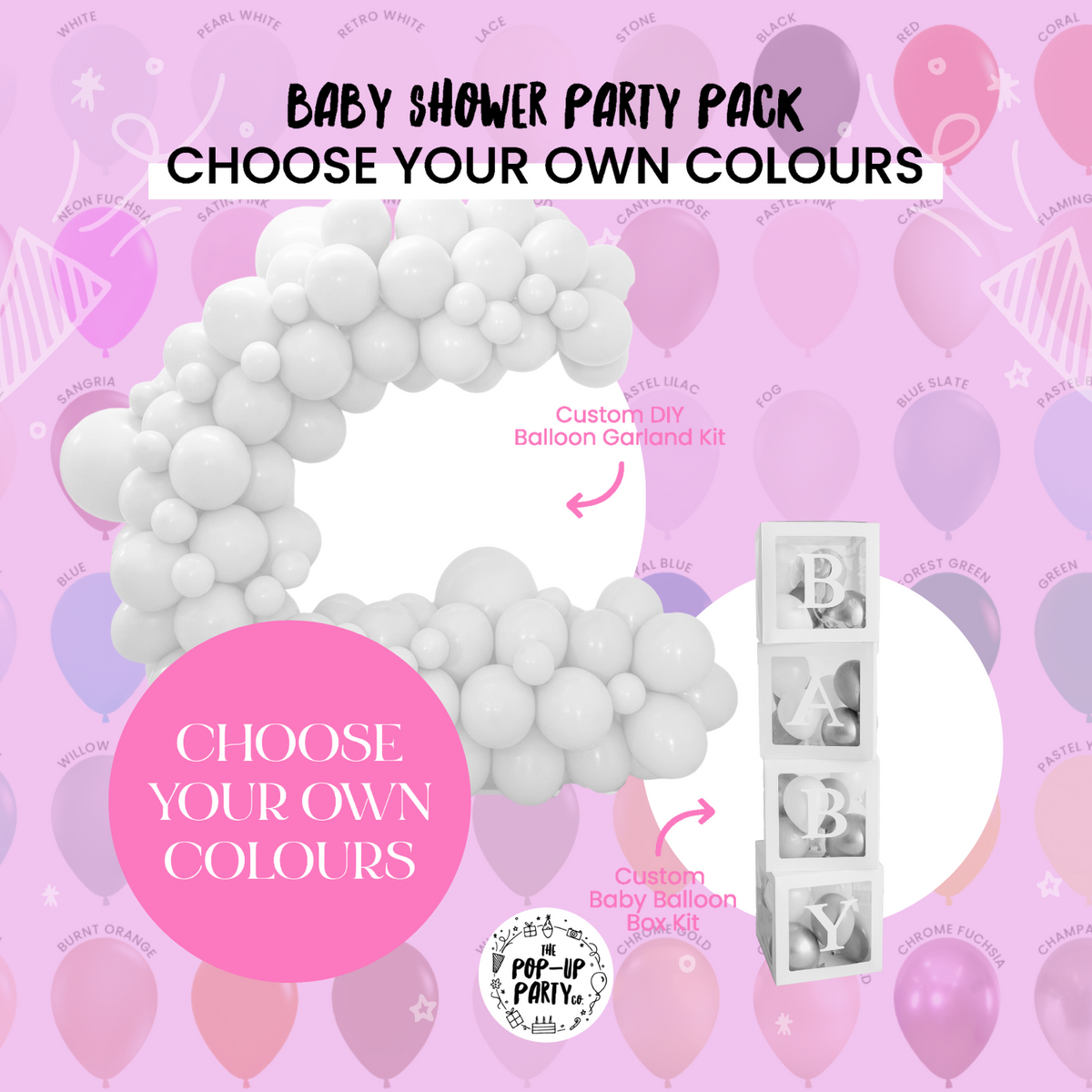 Custom Baby Shower Party Pack – The Pop-Up Party Co.