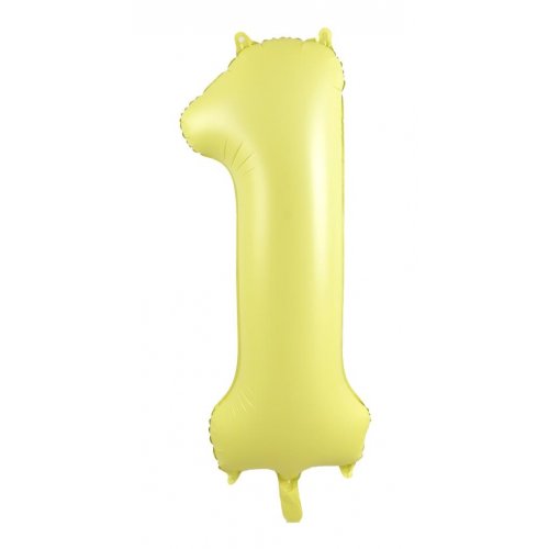 Matte pastel yellow foil number balloon - large – The Pop-Up Party Co.